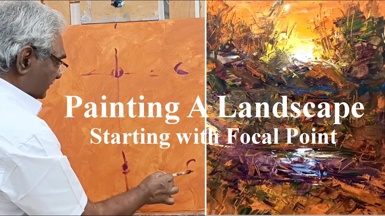 Paint A Landscape Painting Starting with Focal Point. - YouTube
