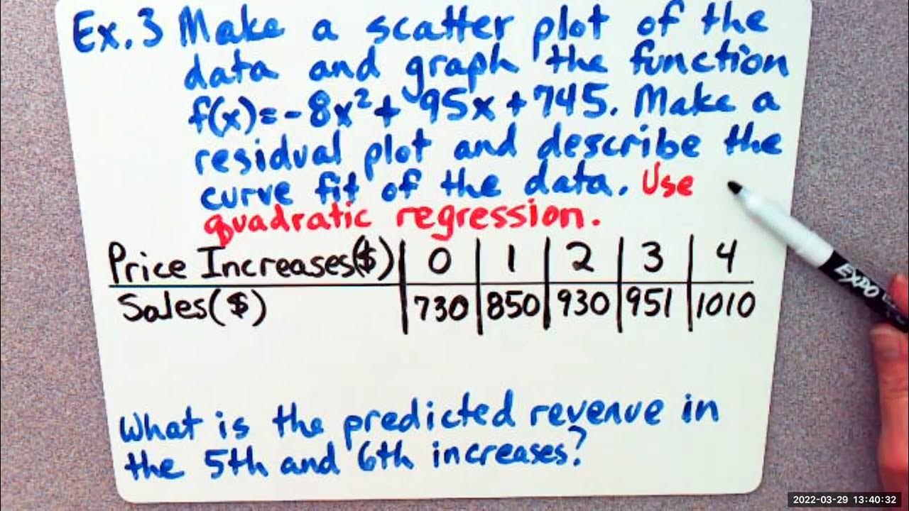 Envision Algebra 1 - 8.4 Modeling With Quadratic Functions - YouTube
