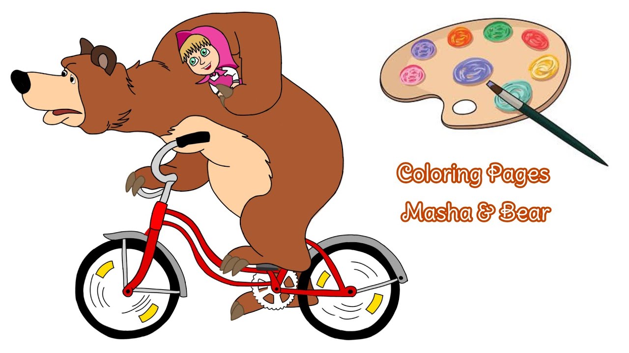 Menggambar dan Mewarnai Masha and The Bear | Drawing and Coloring Pages ...
