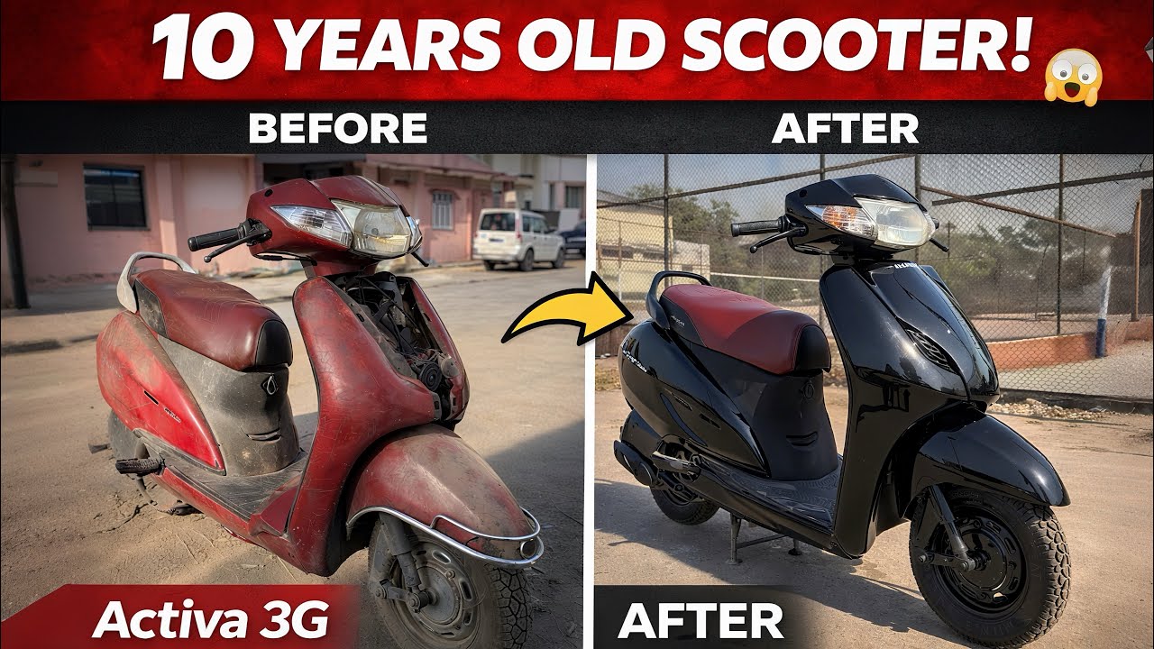 10 Saal Purani Activa 3G | Red se Black Colour Restoration 😱 | Full ...