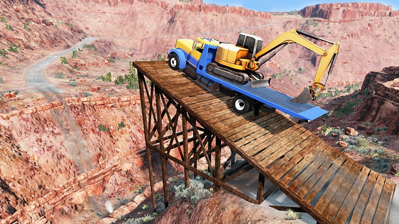 CARS vs RAMP - cars jumping off a cliff || BeamNG Drive - YouTube