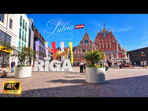 Beautiful Sunny Summer day in Riga Latvia 🇱🇻 4K Walking Tour