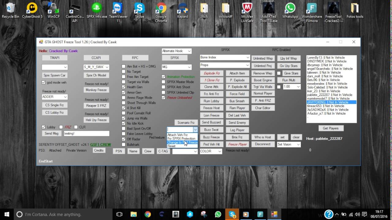 FREE GHOST FREEZE PRIVATE TOOL 1.26/1.27 Gta5 Online (PS3) - YouTube