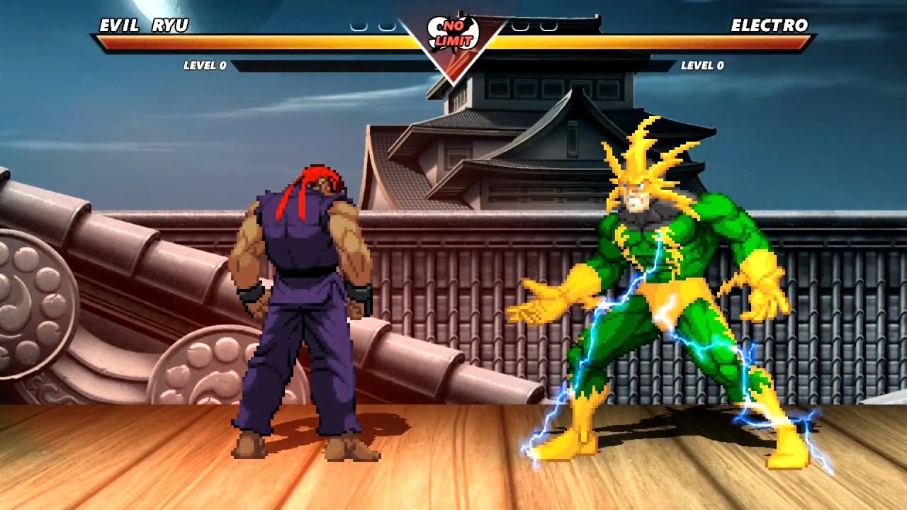 EVIL RYU vs ELECTRO - Highest Level Insane Fight! - YouTube