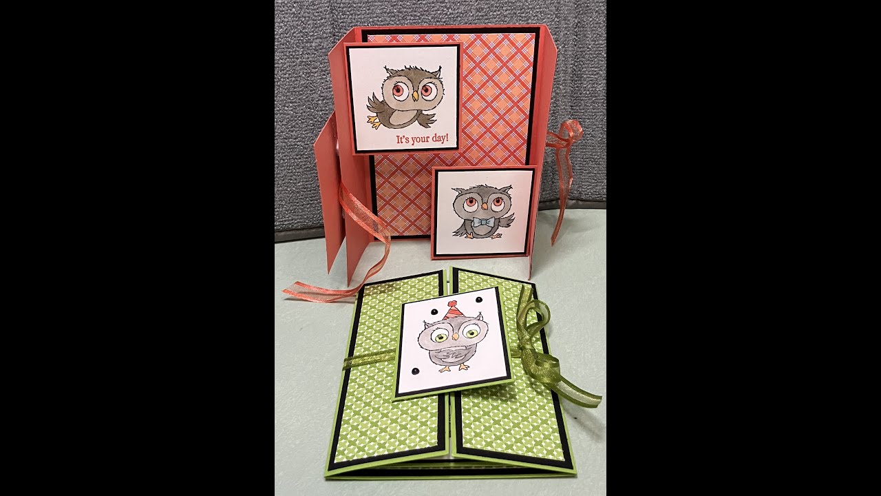 No. 190 Adorable Owls Floating Gatefold Card - YouTube