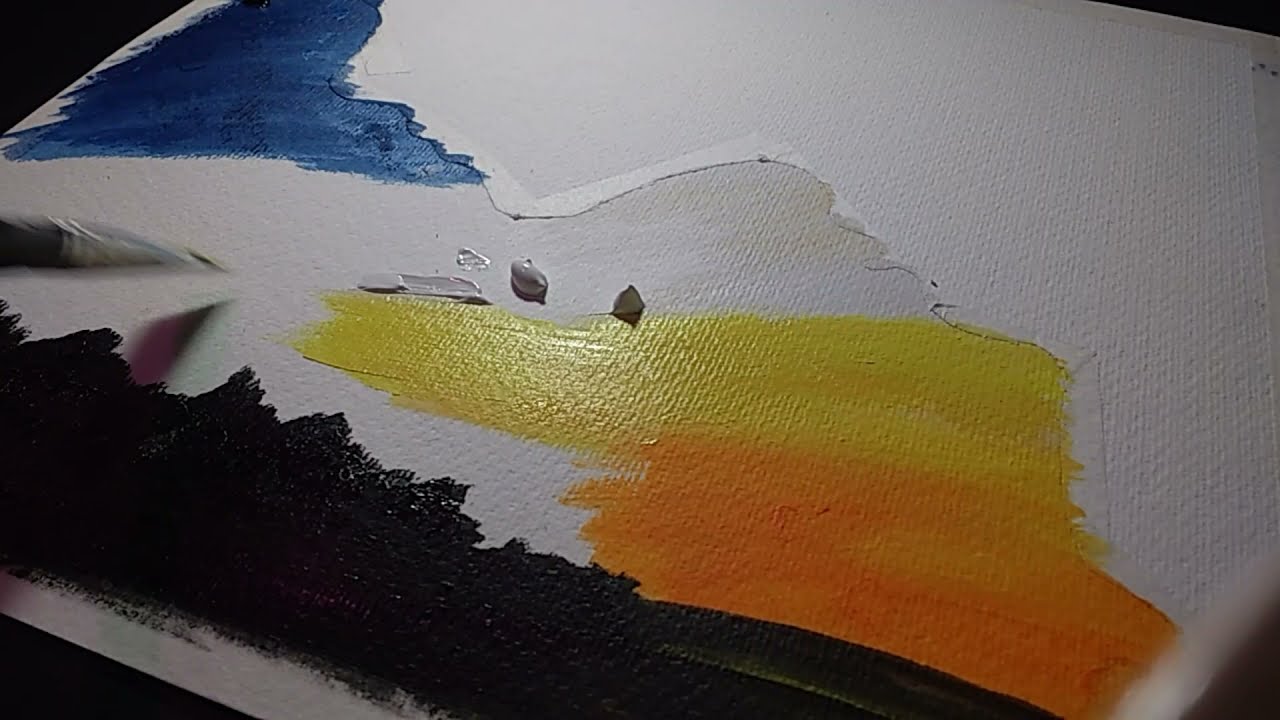 Easy silhouette painting for beginners #acrylic painting - YouTube