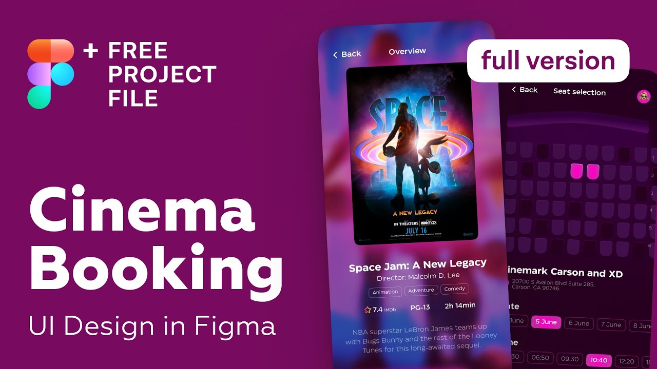 Figma Tutorial (Full Ver.) Cinema Booking App UI Design in Figma + Free ...
