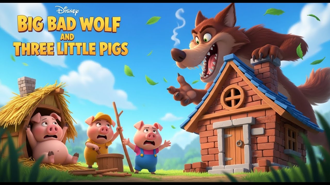 Big Bad Wolf and Three Little Pigs | Full 3D Fairy Tale for Kids - YouTube