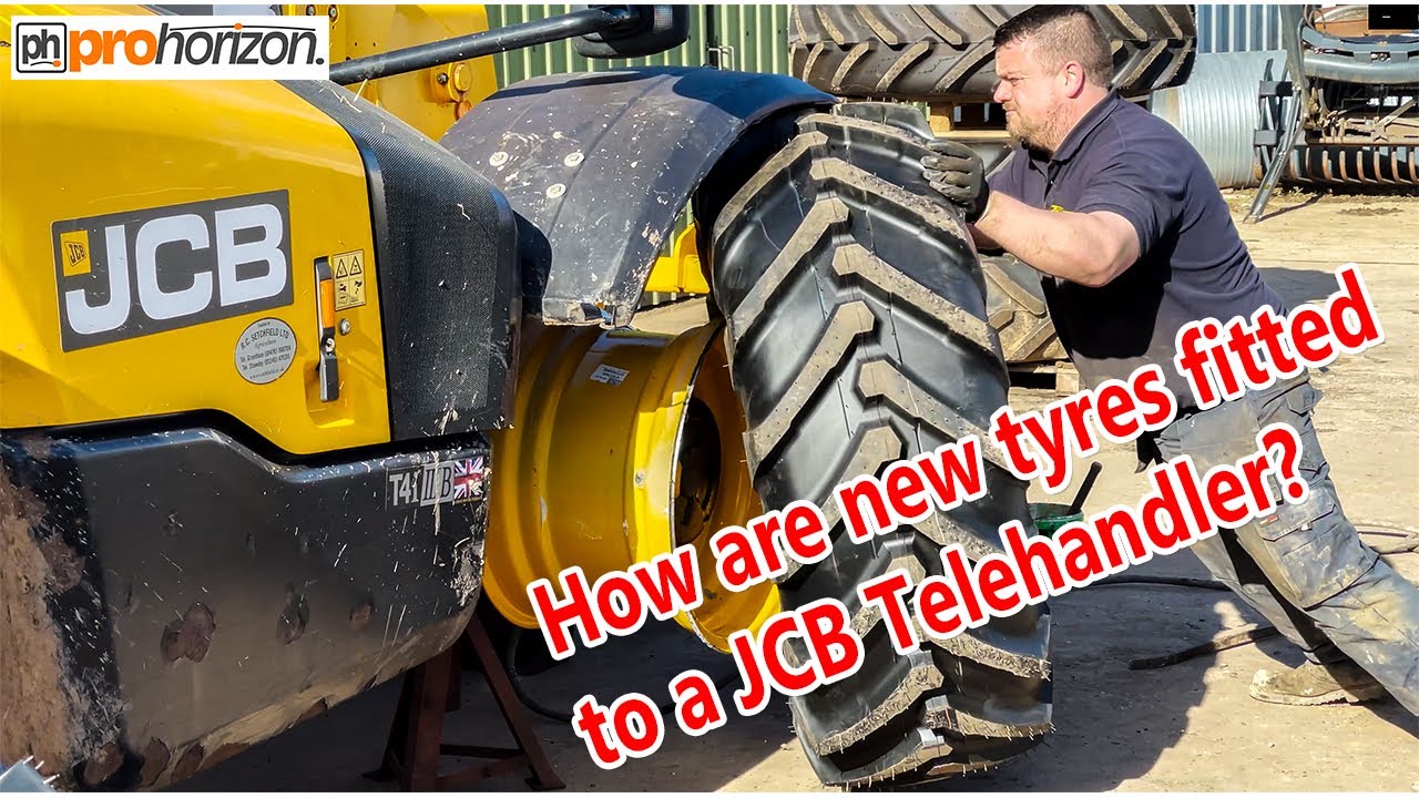 How are new tyres fitted to a JCB Telehandler - YouTube