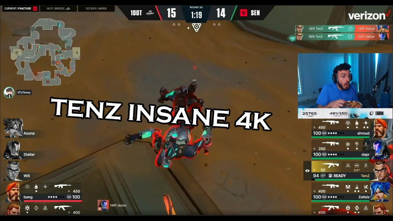 SEN TENZ INSANE 4K IN OVERTIME AGAINST 100T - YouTube