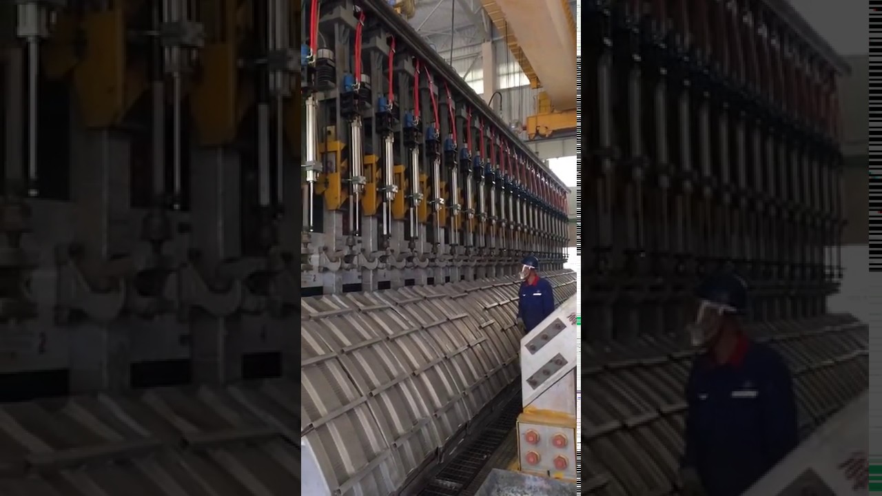 Joda Anode Beam Raising Frames are working in the cells - YouTube