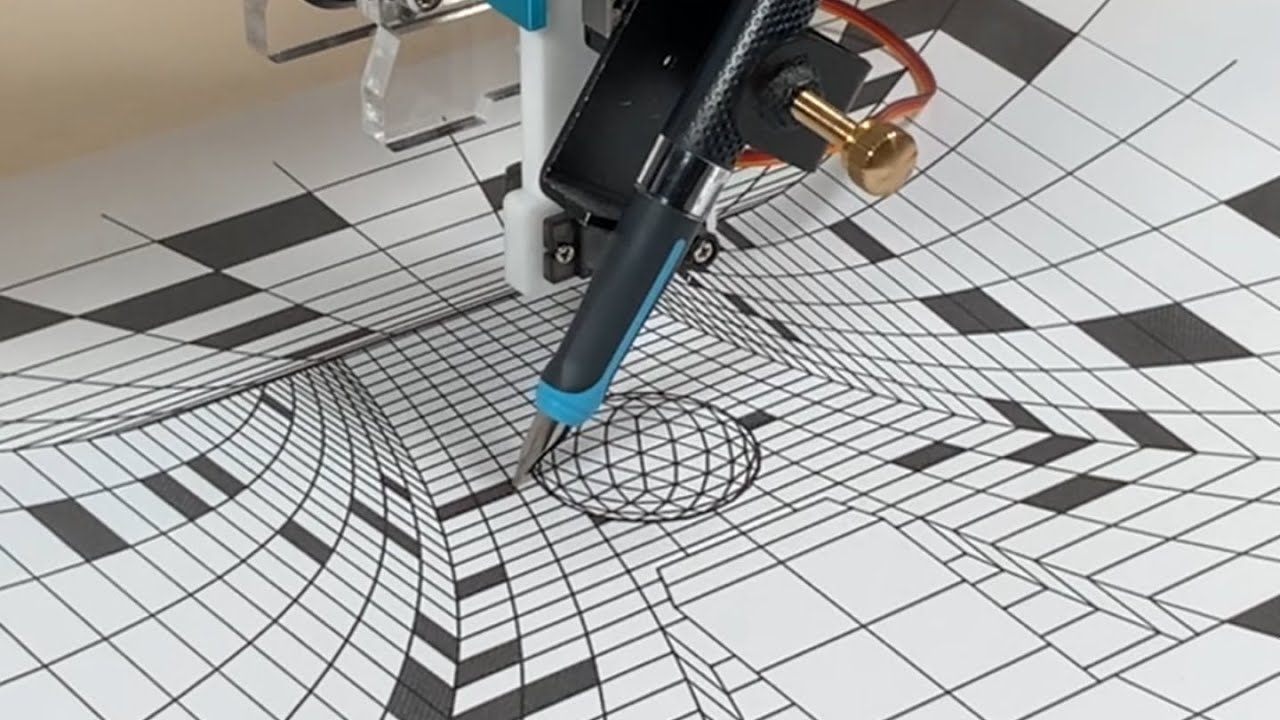 Perspective Design Drawn On Pen Plotter Using Fountain Pen - YouTube
