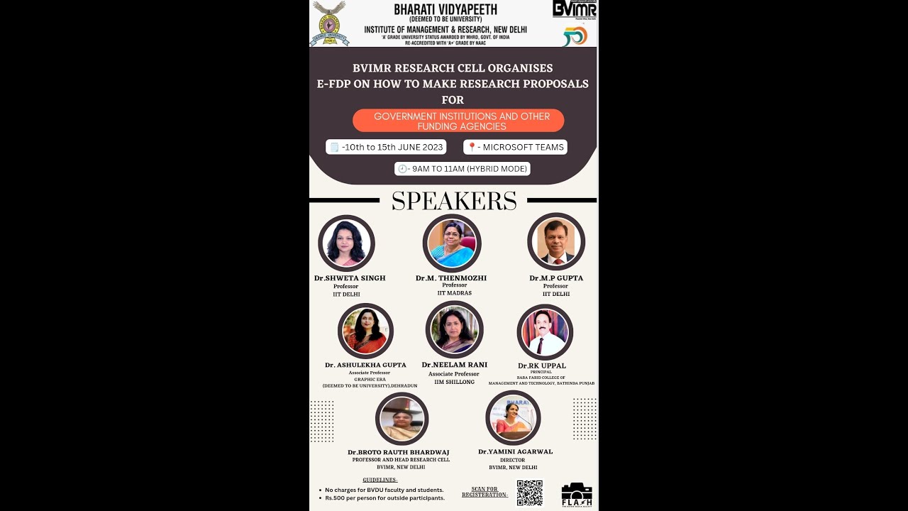 Day 3 "FDP SESSION ON PROPOSAL FOR GOVT. AGENCIES" by Prof.(Ms) M ...