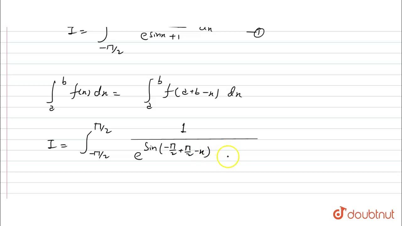 `int_(-pi//2)^(pi//2)(1)/(e^(sinx)+1)dx` is equal to - YouTube