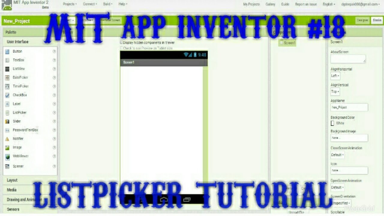 MIT APP INVERTOR #18... Listpicker tutorial in tamil - YouTube