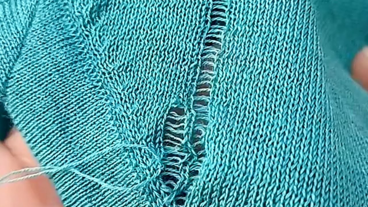 How to Perfectly Repair a Missing Stitch in a Knitted Sweater - YouTube