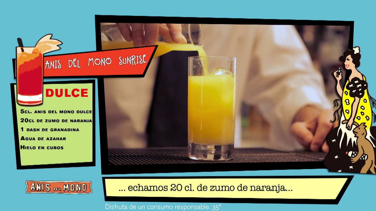 Cocktail Sunrise con Anís del Mono - YouTube