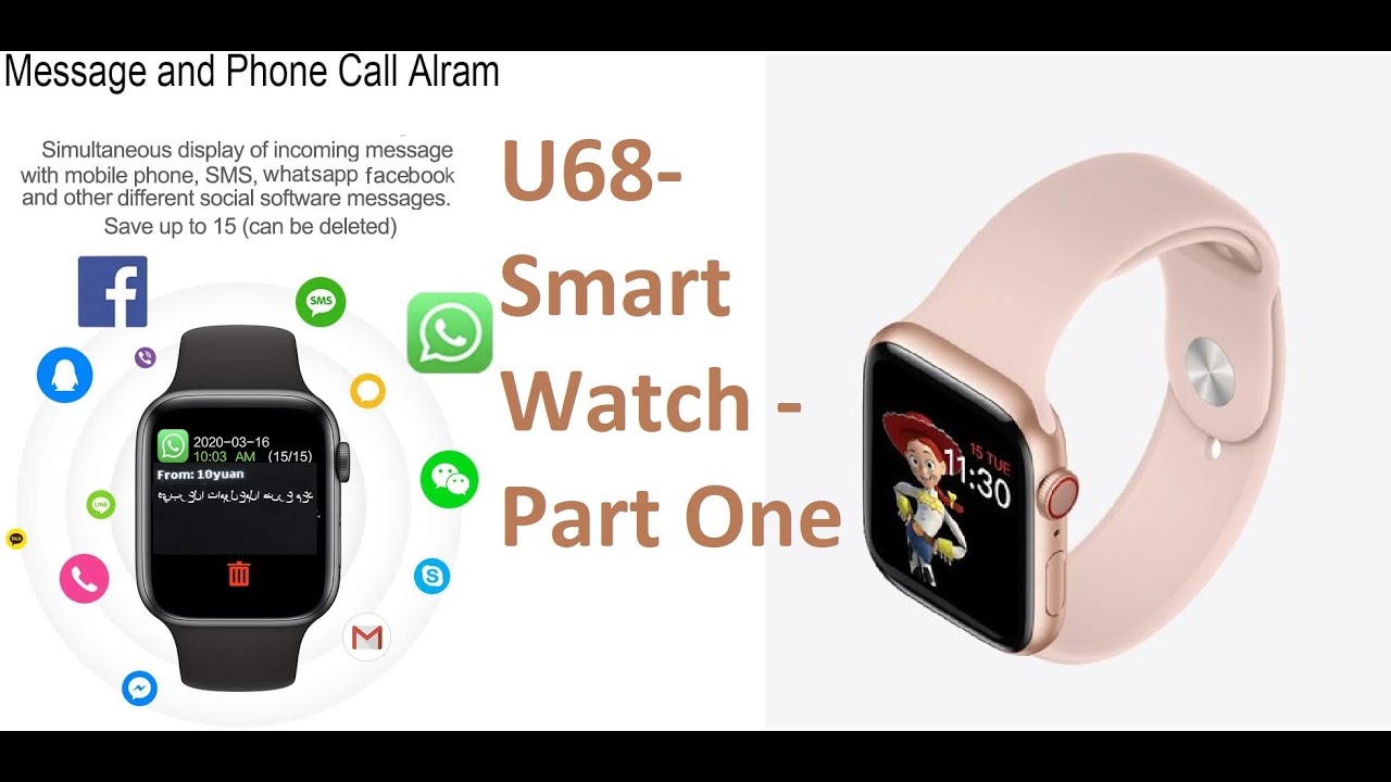 U68 PLUS Spin Button Smartwatch for men Fitness Waterproof Large Touch ...