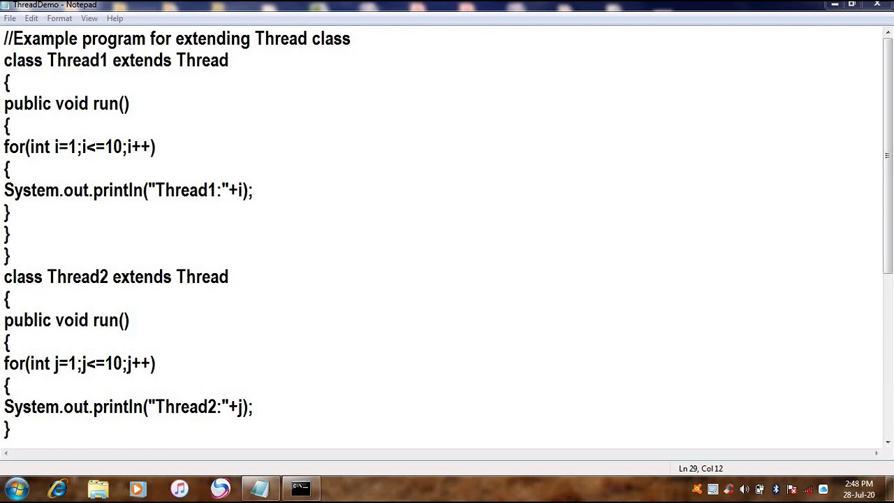 Extending Thread Class In Javajava In Telugu Lecture 71 Youtube 1189