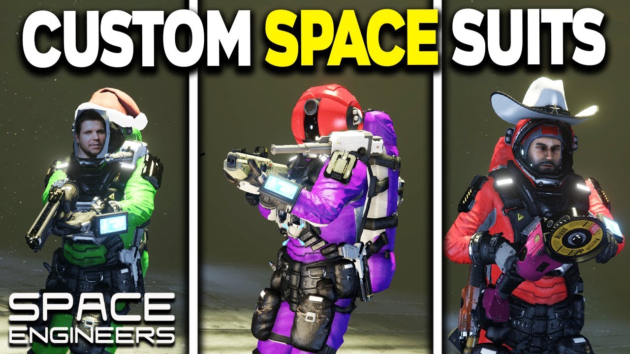 CUSTOM Space Suits In Space Engineers! - Hats, Weapons & Tools! - YouTube