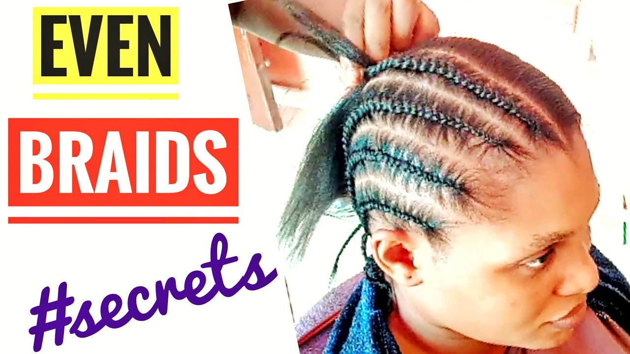 All back cornrows for beginners || INSIDER HACK To Straight & Equal ...