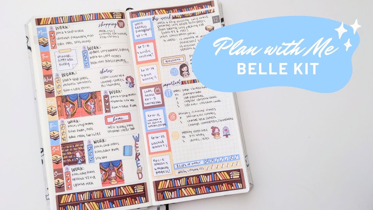 Plan with Me: Disney Princess Belle, Hobonichi Weeks #weeklyplanning # ...