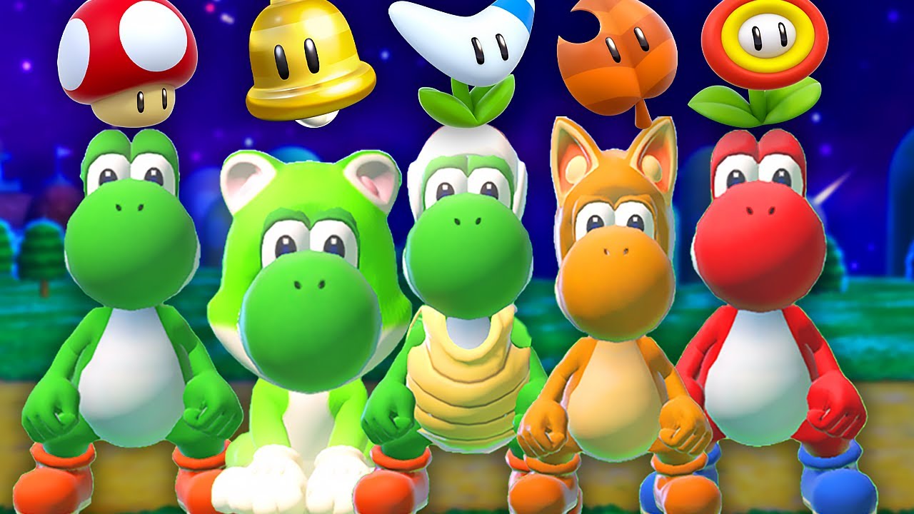 Super Mario 3D World - All Yoshi Power-Ups - YouTube