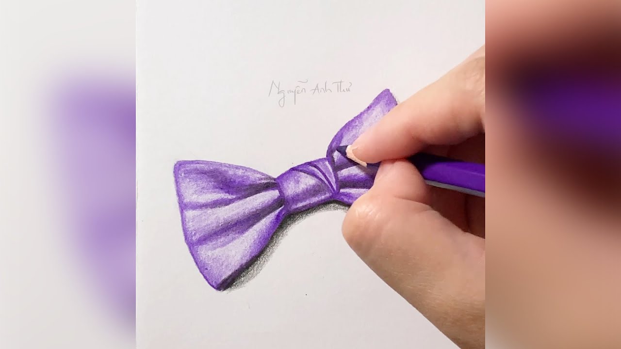 Drawing purple bow (timelapse full version) - YouTube