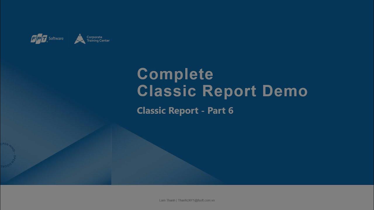 ABAP Course 08 - Classic Report Part 6: Complete the demo source code - YouTube