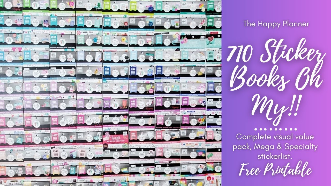 710 Sticker Books Oh My! Visual Sticker List + Free Printable! - YouTube