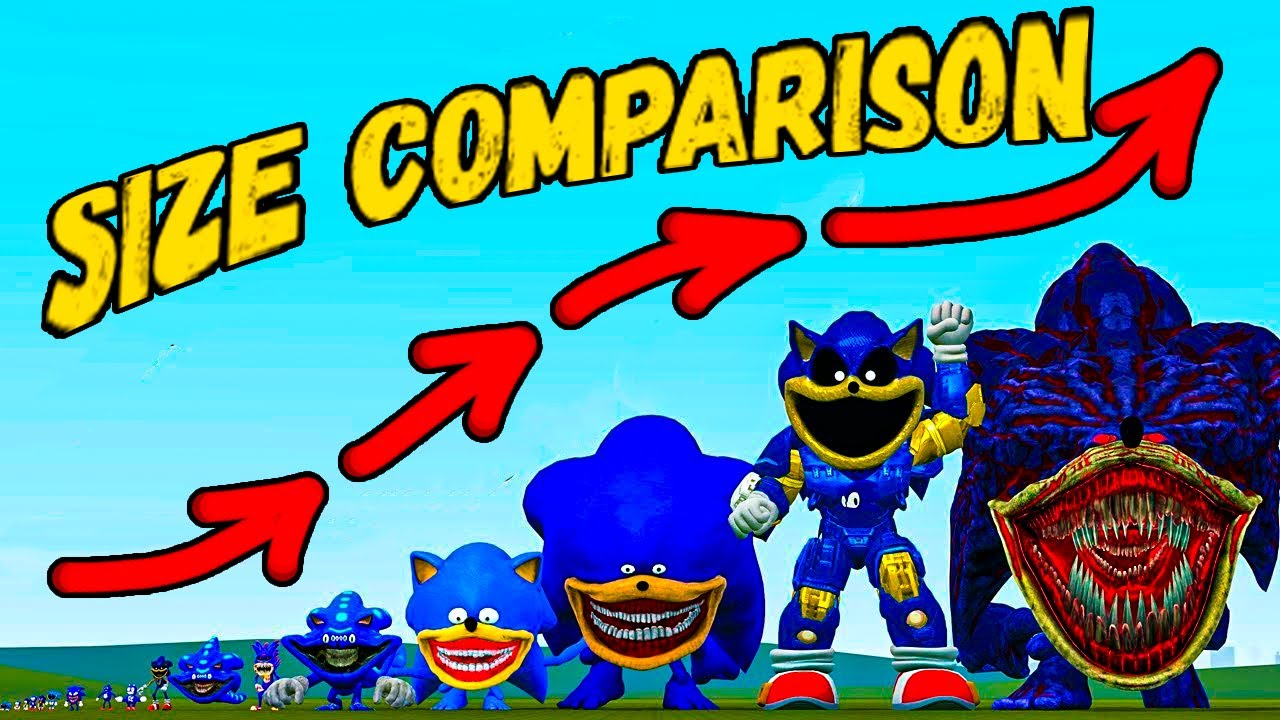 ALL TYPES OF SONIC MONSTERS SIZE COMPARISON In Garry's Mod - YouTube