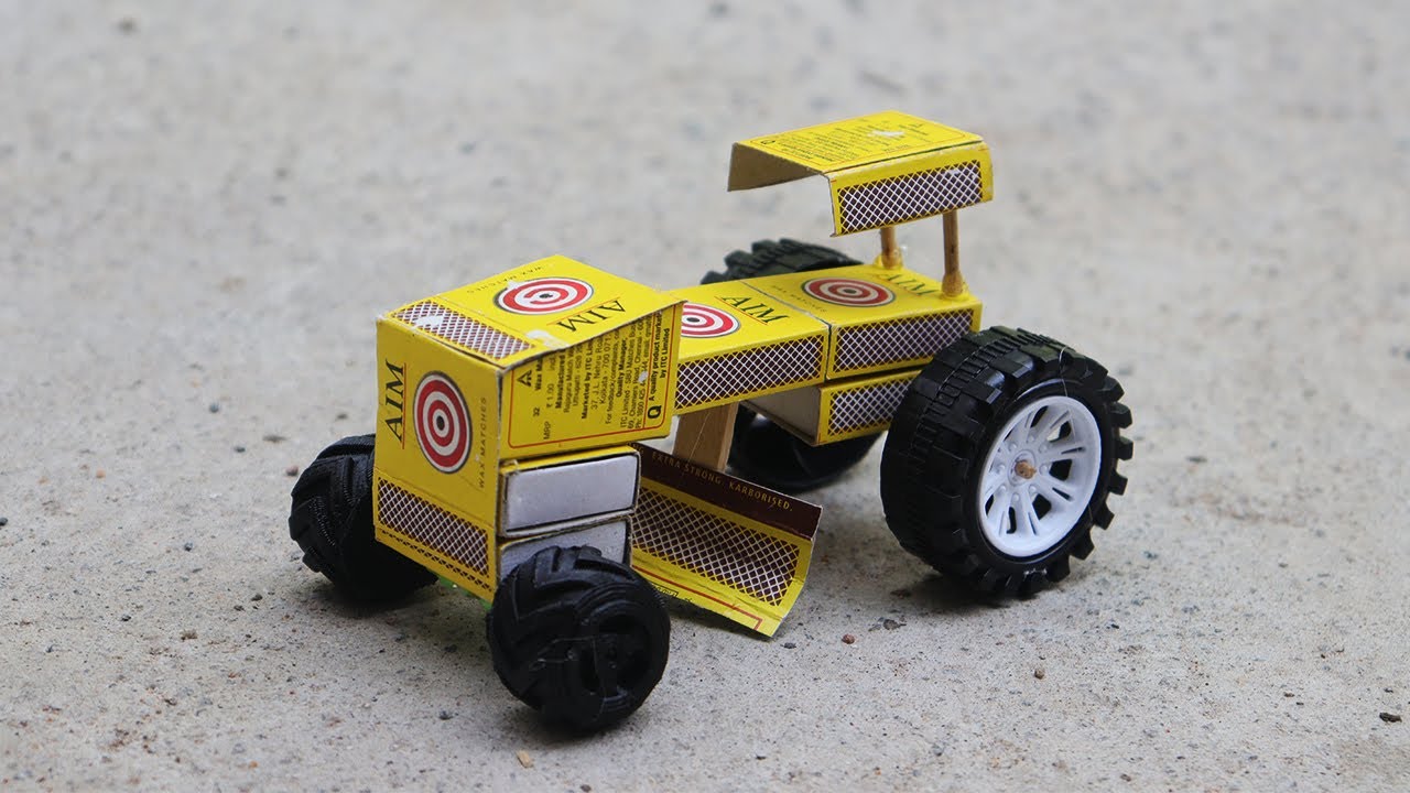 How to make matchbox road roller at home - YouTube