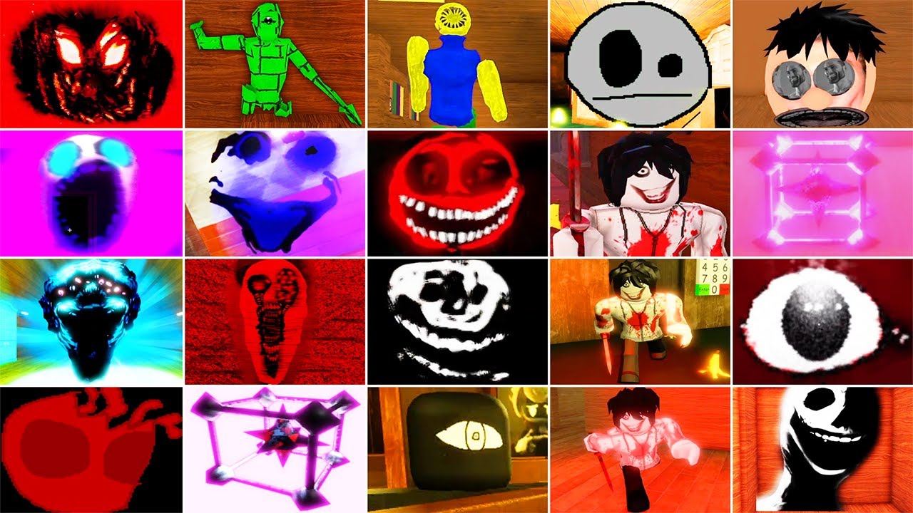 ALL 20 NEW Fanmade Super Hard Mode Entity Jumpscares in Roblox Doors ...