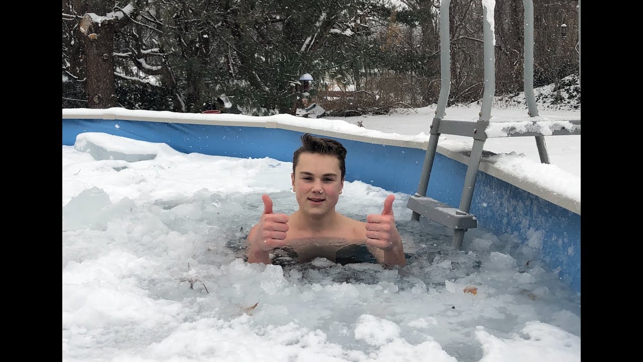 Jumping Into A Frozen Pool For 100 Subscribers!! - YouTube