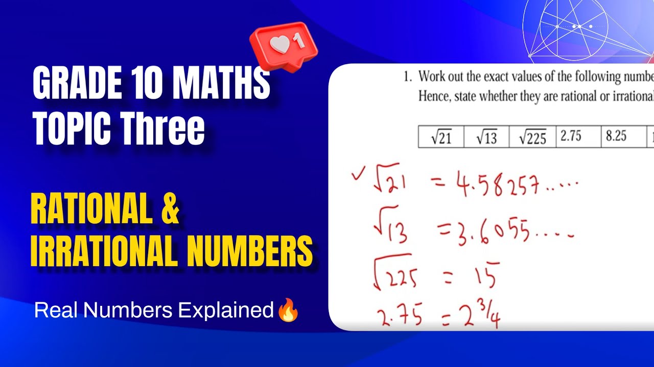 Grade 10 Mathematics Topic 3 | Rational and Irrational Numbers ...
