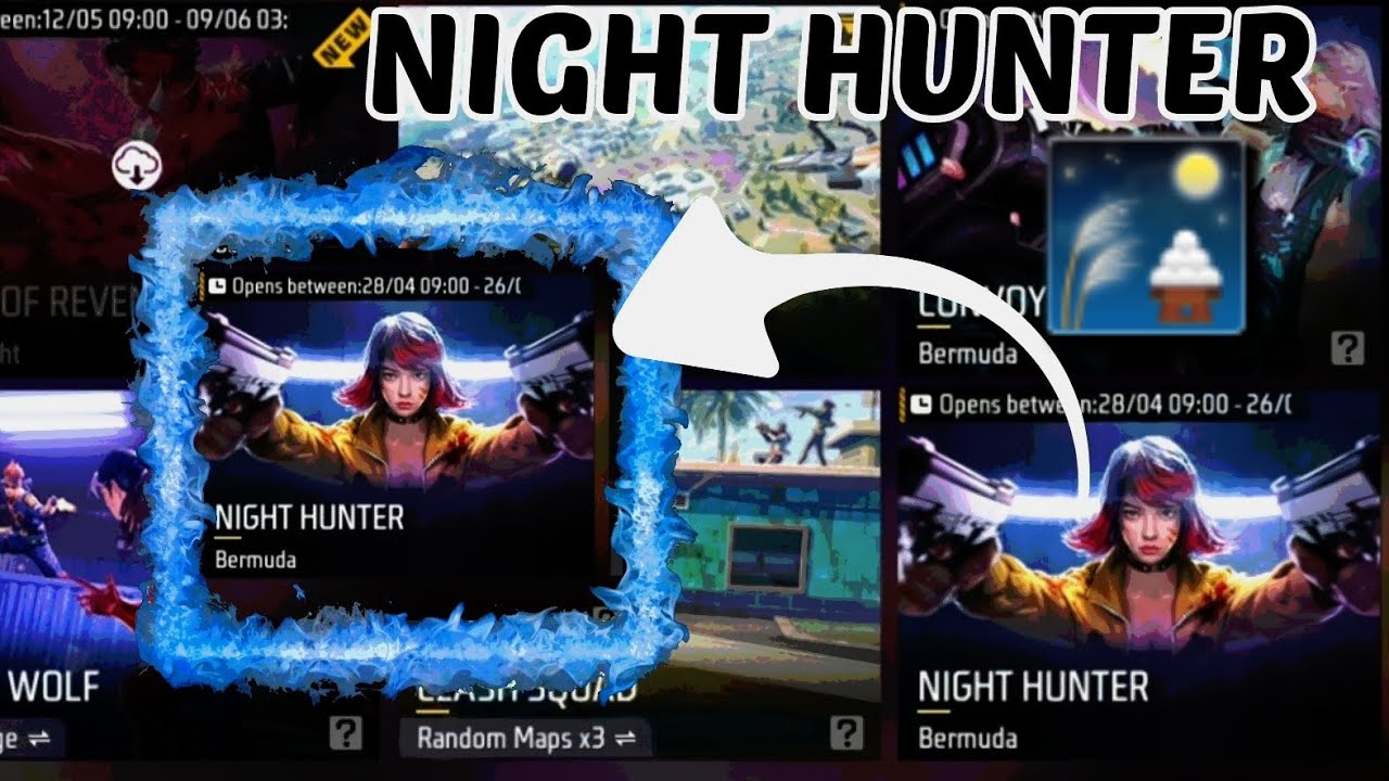free fire new mode (NIGHT HUNTER) || only sniper challenge || only ...