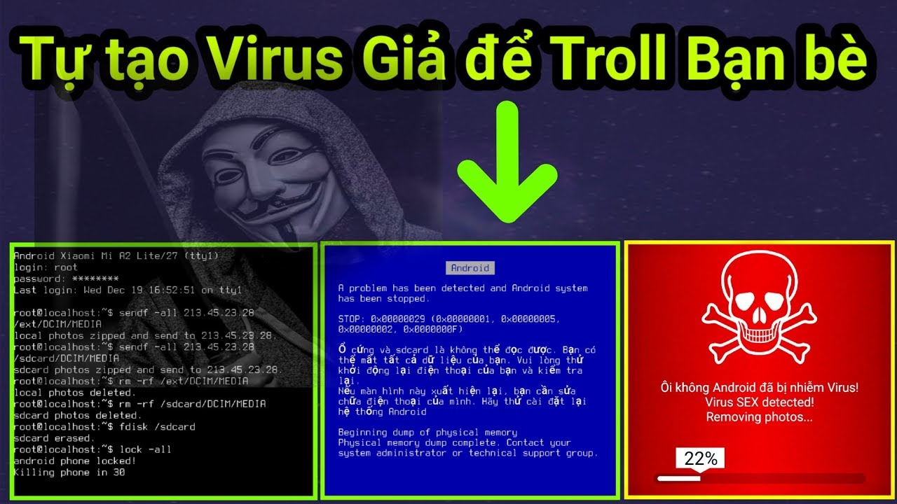 Hướng dẫn tự tạo 1 con Virus giả ngay trên Điện thoại Android để troll ...