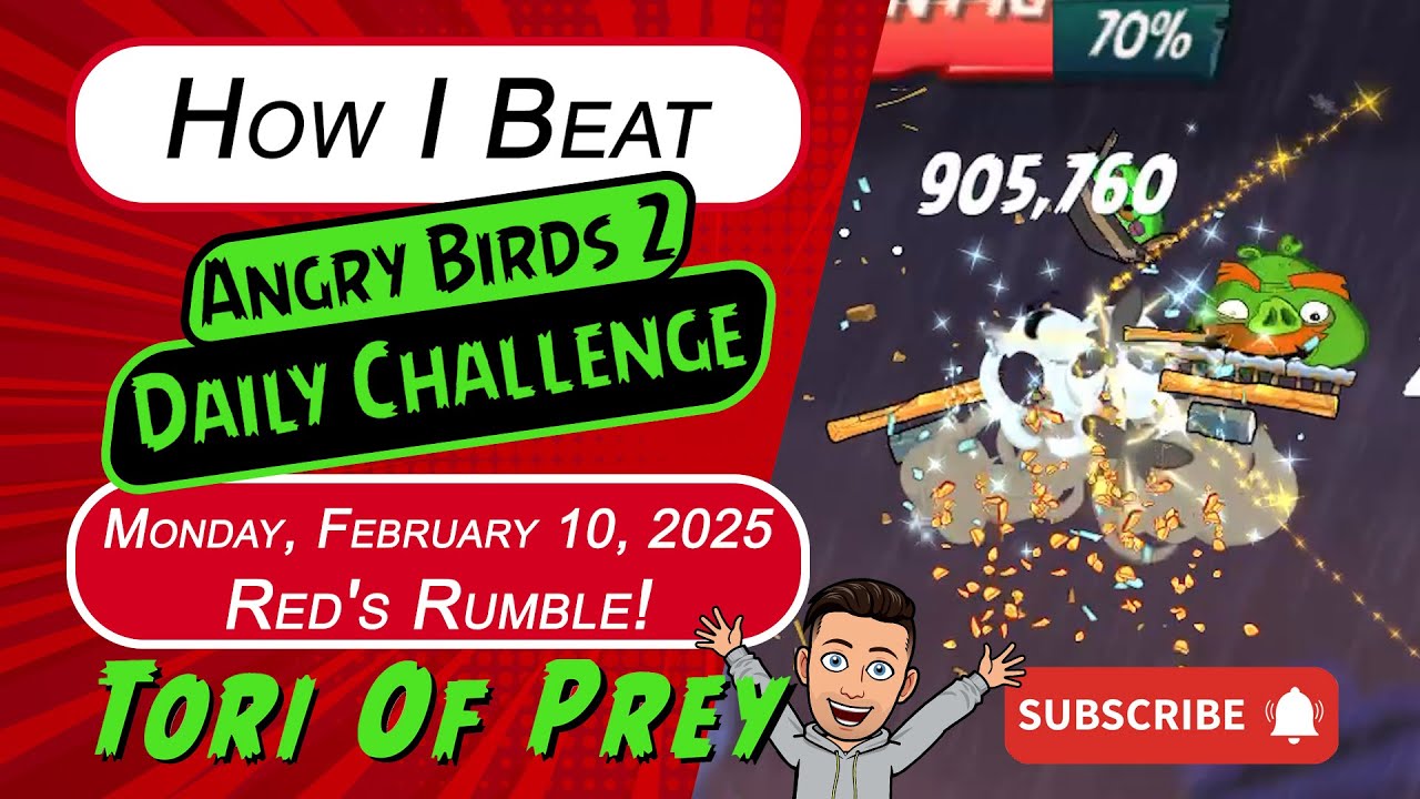 How I Beat Angry Birds 2 Daily Challenge! Red's Rumble! 4-5-6 - Monday ...