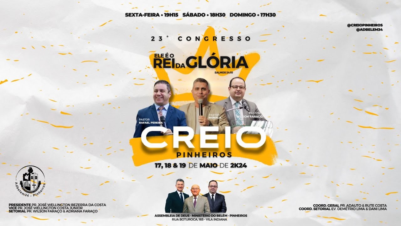 CONGRESSO CREIO ADBELEM34 19/05/2024 - YouTube
