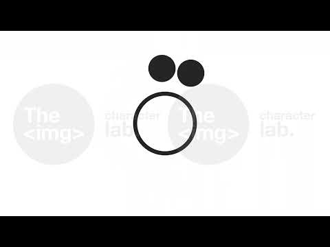 Two dots spinning around circle black and white loading animation