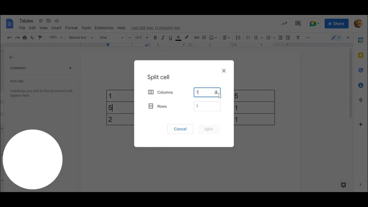Split Cell in Tables (Google Docs) - YouTube