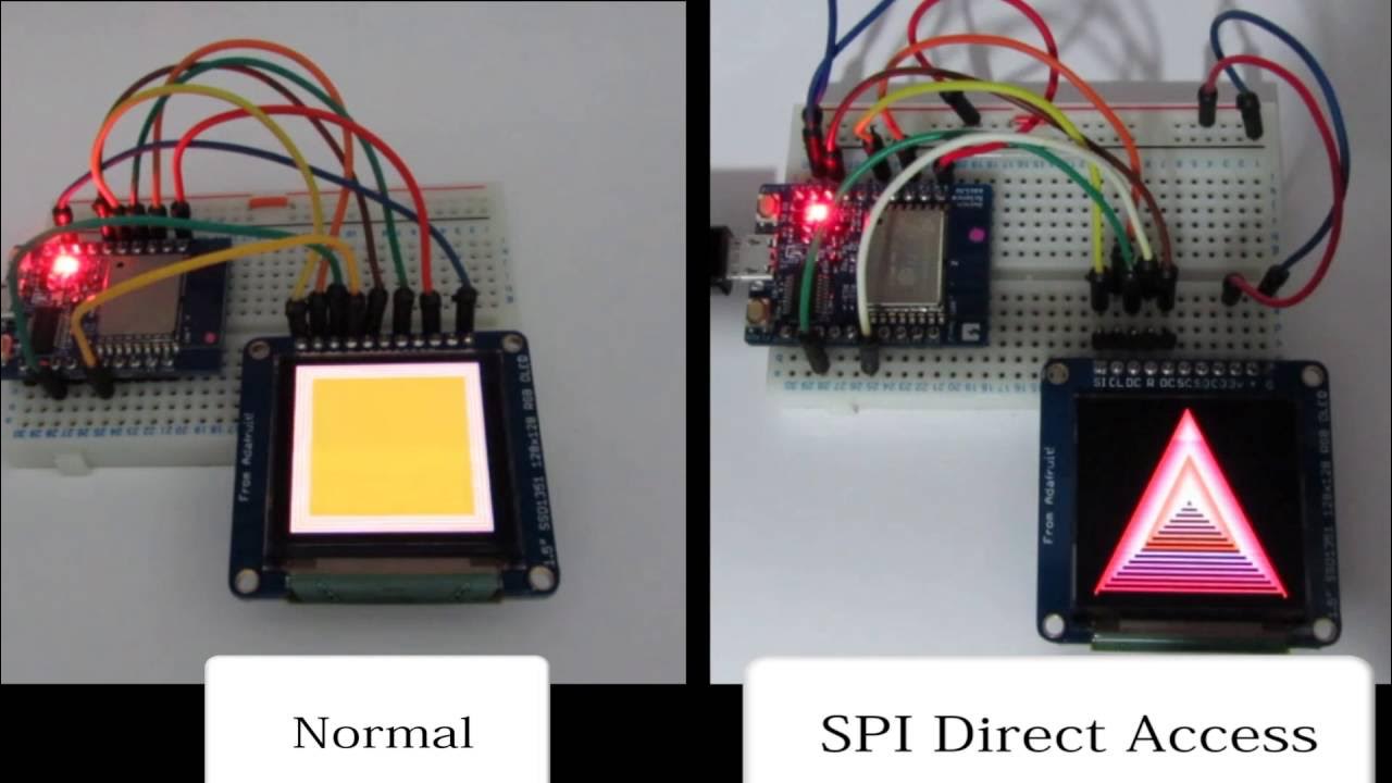 ESP8266 SPI normal speed or GPIO Direct Access - YouTube