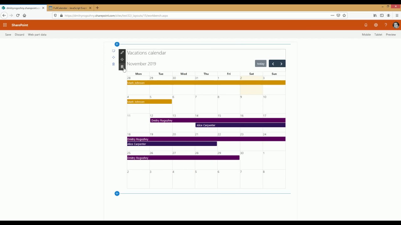 SharePoint lab: Calendar web part - YouTube