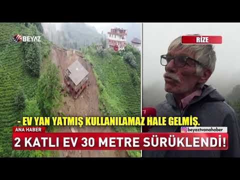 2 katlı ev 30 metre sürüklendi!