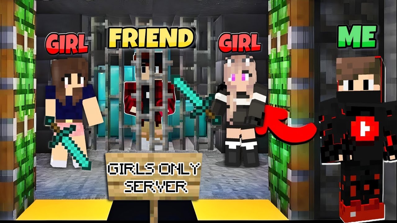 My friend got trapped in Minecraft "Girls only server"#viral #minecraft #minecraftvideo #gaming ...