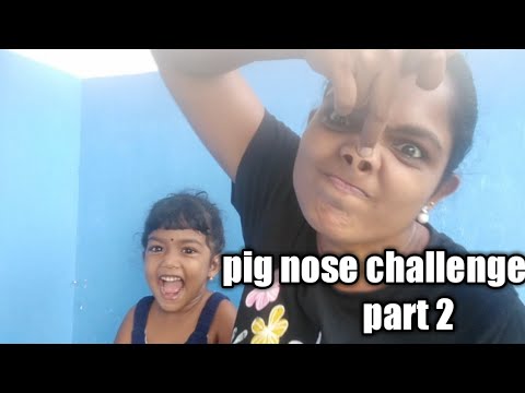 piggy nose challenge part2/with my daughter/funny video - YouTube