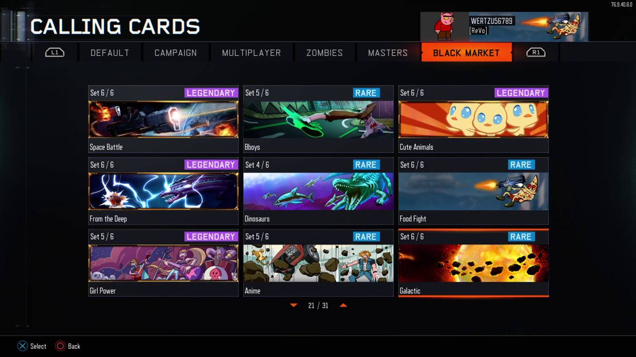 Black Ops 3 20/31 completed black market calling cards sets , State: 28 ...