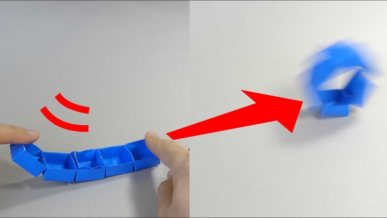 折り紙おもちゃ「コロコロタイヤ」Origami Toy "Rolling Tire” - YouTube