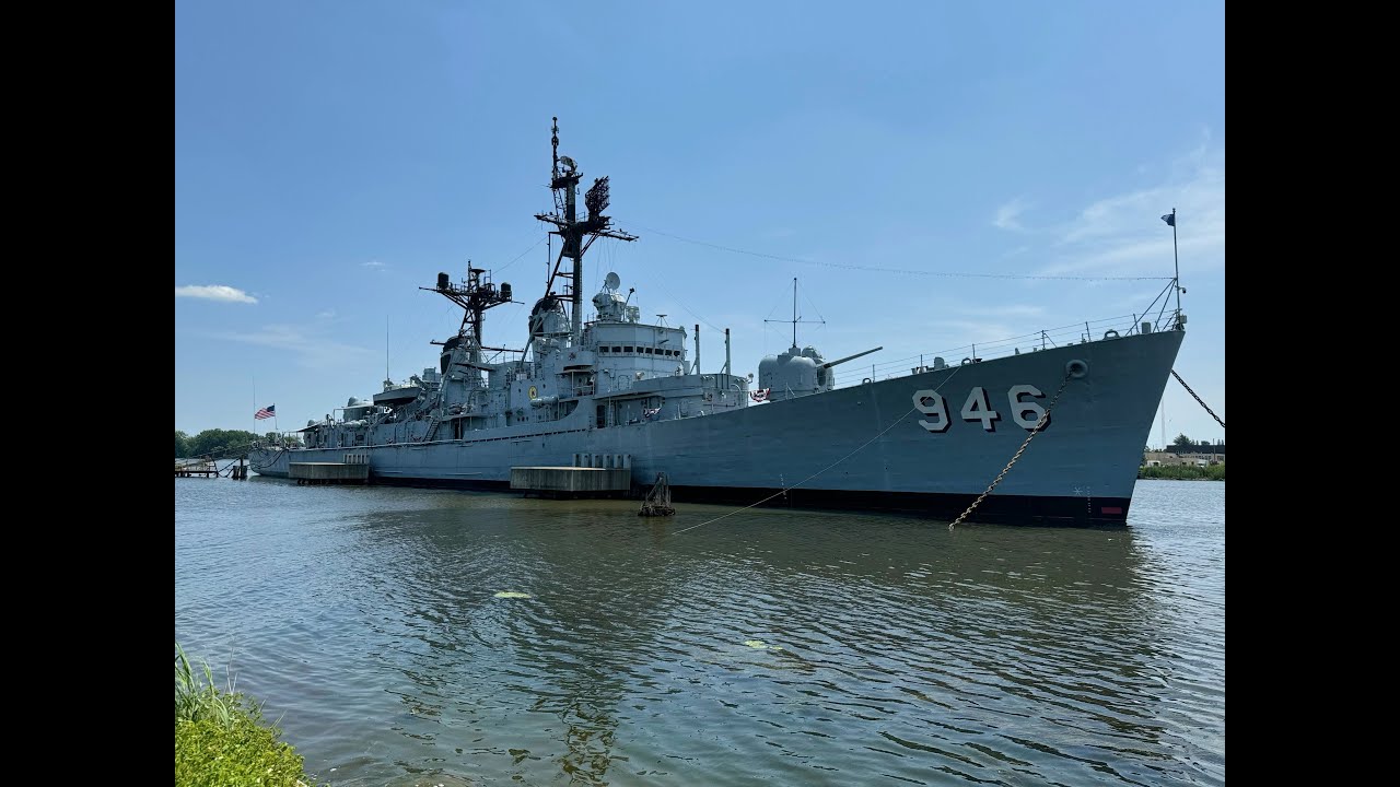 US Navy Museum Ship USS Edson (DD-946) Stowing the Radars Centerline ...
