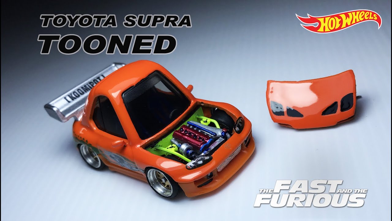 94 Toyota Supra Tooned Diecast Custom Hot Wheels - YouTube